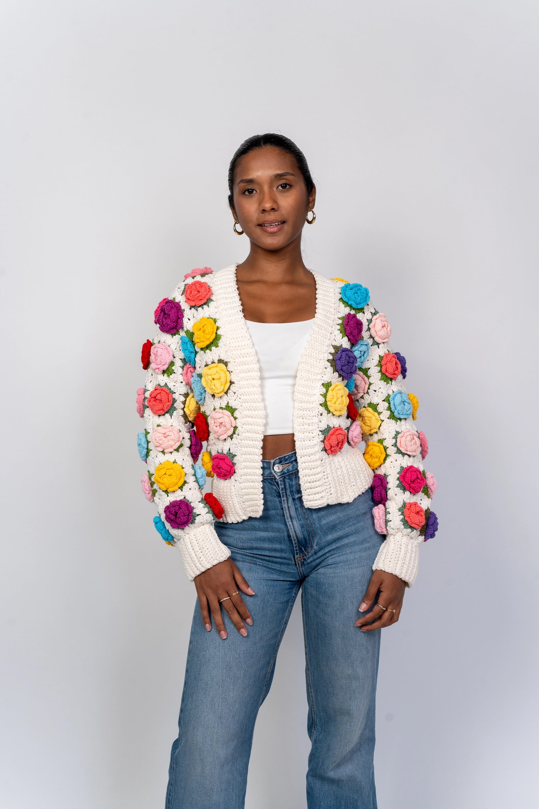 Chompa Floral – Santa Monica Crochet Peru